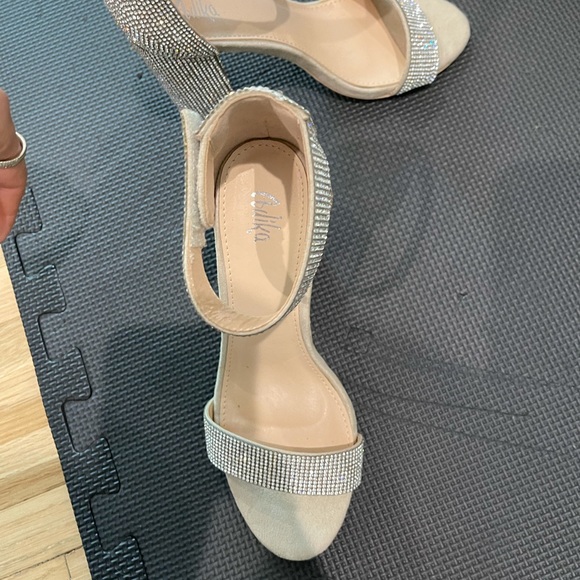 Adika | Shoes | Sparkly Nude Block Heels | Poshmark